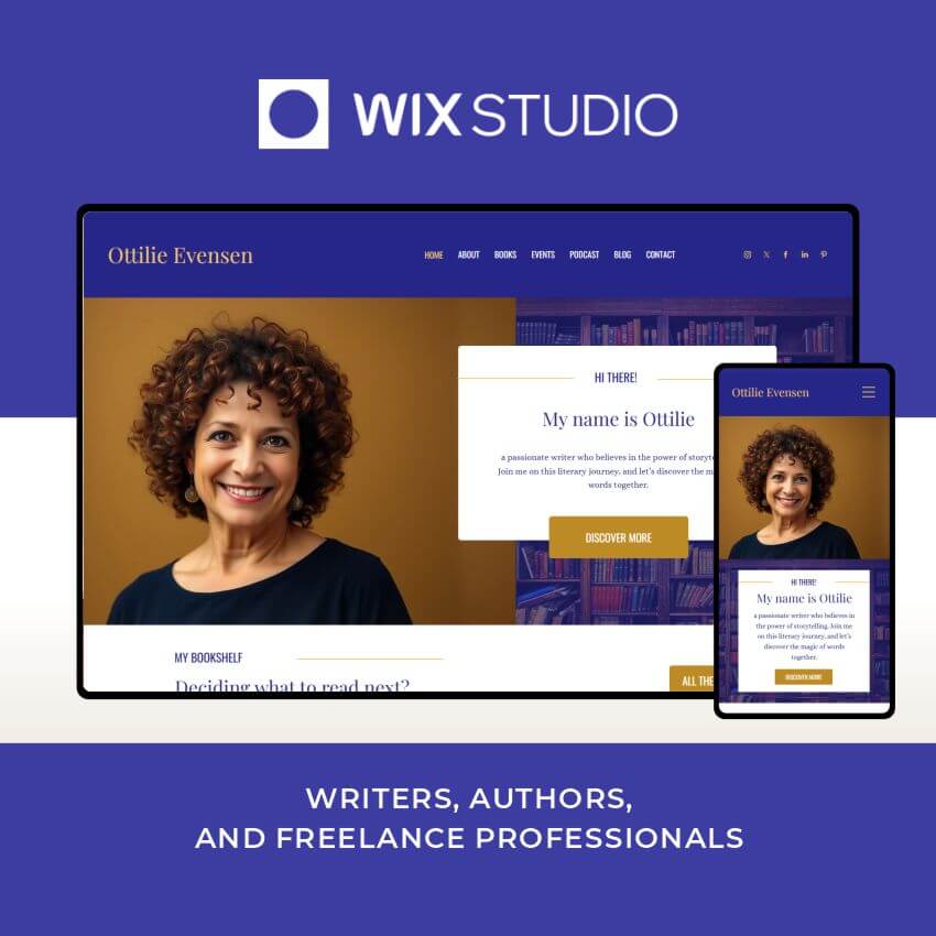 Author Profile - Wix Studio Website Template Design for Writers and ...